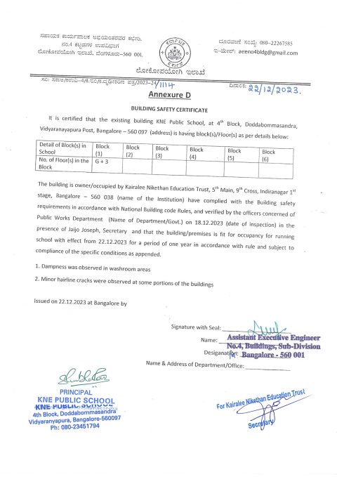 KNEPS Building Certificate | KNE Trust Institutions