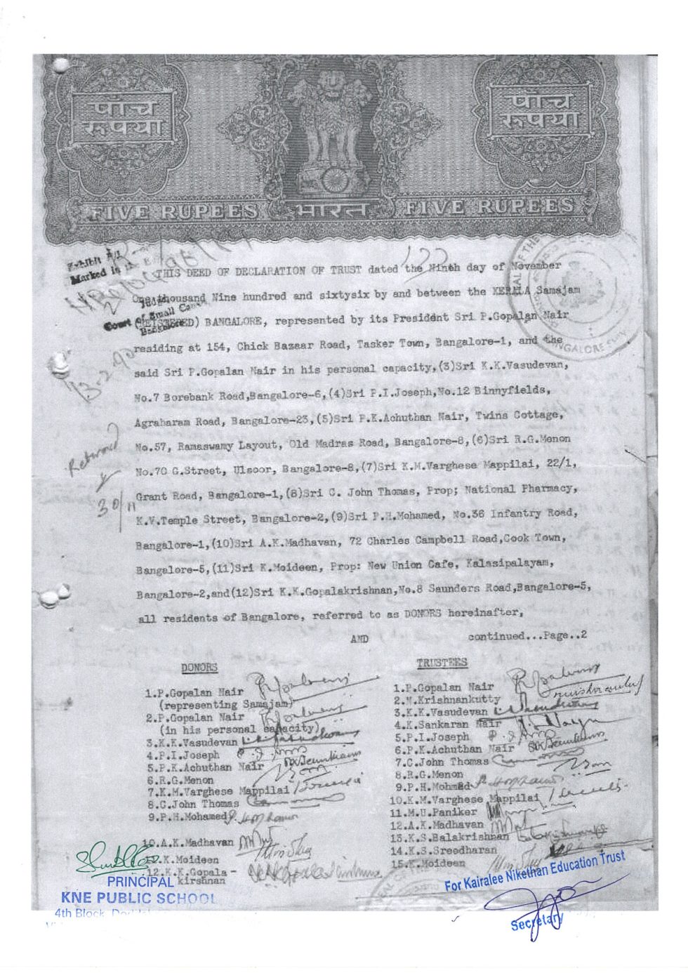KNEPS Trust Deed | KNE Trust Institutions